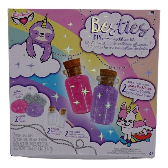 Fashion Angels | Toys | Fashion Angels Besties Diy Glitter Slime Necklace Craft Kit Purple Pink ...